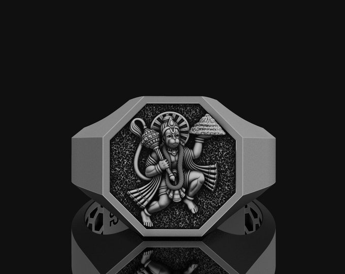 Hanuman Ring Beautiful Original Signed by Artist Ruben X V 50 Grams ...