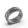Wave Ring, Silver Engraved Ring, Mens Band Wave Pattern Ring, Ring for ...