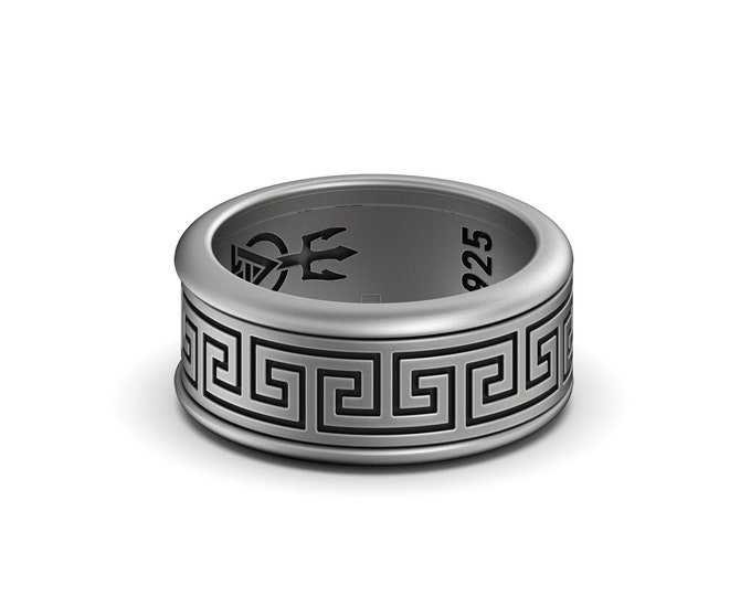 Greek Key Silver Ring, Greek Ring, Statement Ring, Silver Ring, Greek ...