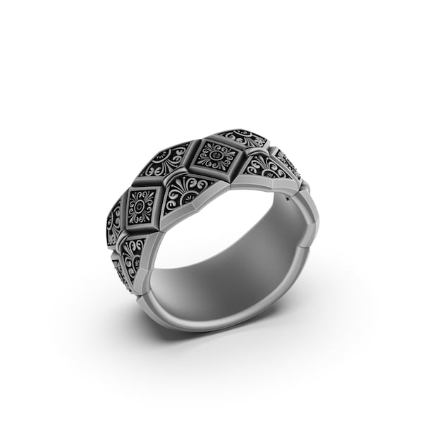 Scroll Engraved Ring - Etsy