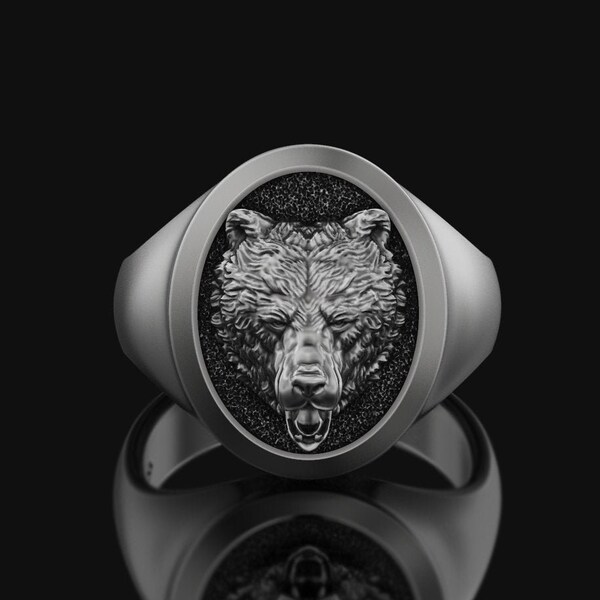 Bear Signet Ring - Etsy