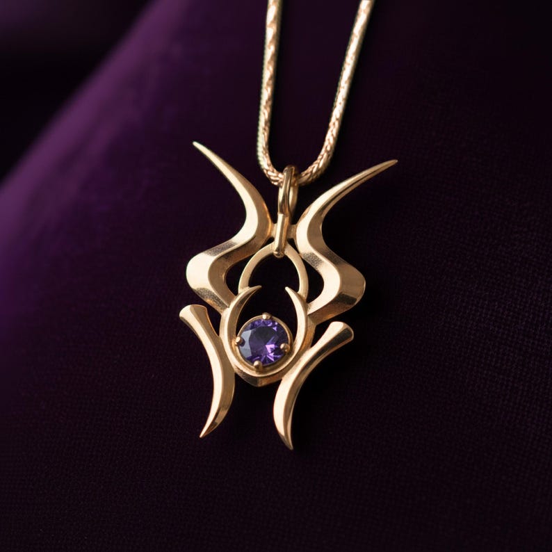 Shadowheart Shar Symbol Necklace – 925 Sterling Silver & Synthetic ...