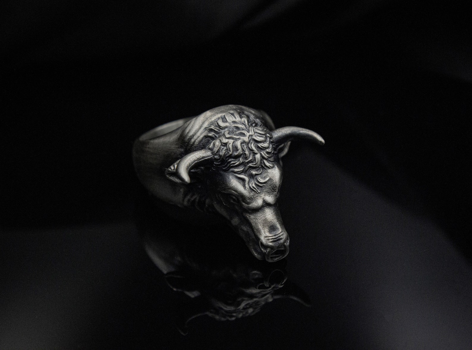 925 Silver Bull Ring Mens Accessory Christmas Gift Ideas Women - Etsy