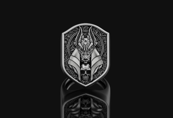 Silver Anubis Ring Ancient Egyptian Accessory Mens Jewelry | Etsy