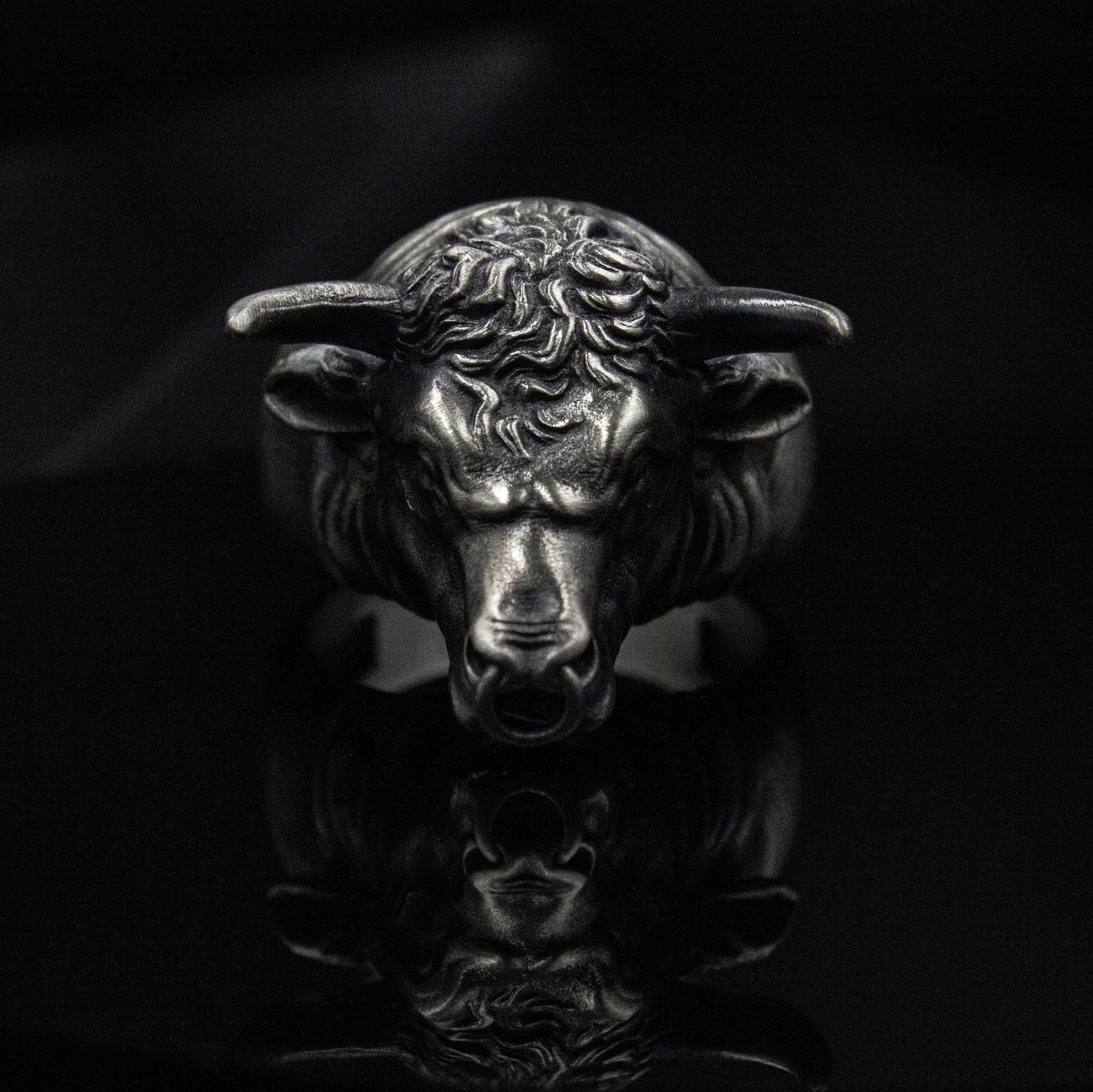 925 Silver Bull Ring Mens Accessory Christmas Gift Ideas Women - Etsy