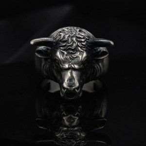 925 Silver Bull Ring Mens Accessory Christmas Gift Ideas Women - Etsy