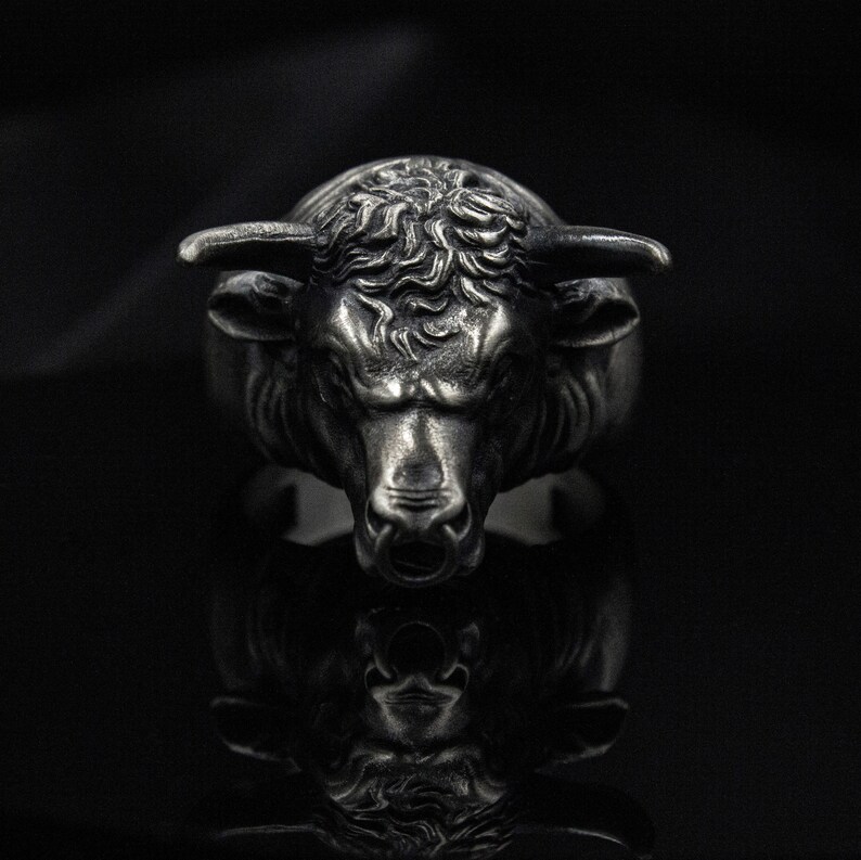 925 Silver Bull Ring Mens Accessory Christmas Gift Ideas Women - Etsy