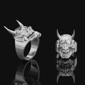 Silver Hannya Ring, Women's Japanese Ring Female Demon Valentine's Day ...