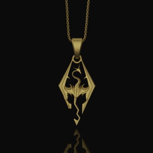 Silver Skyrim Dragon Pendant, the Elder Scrolls, Videogame Jewelry ...