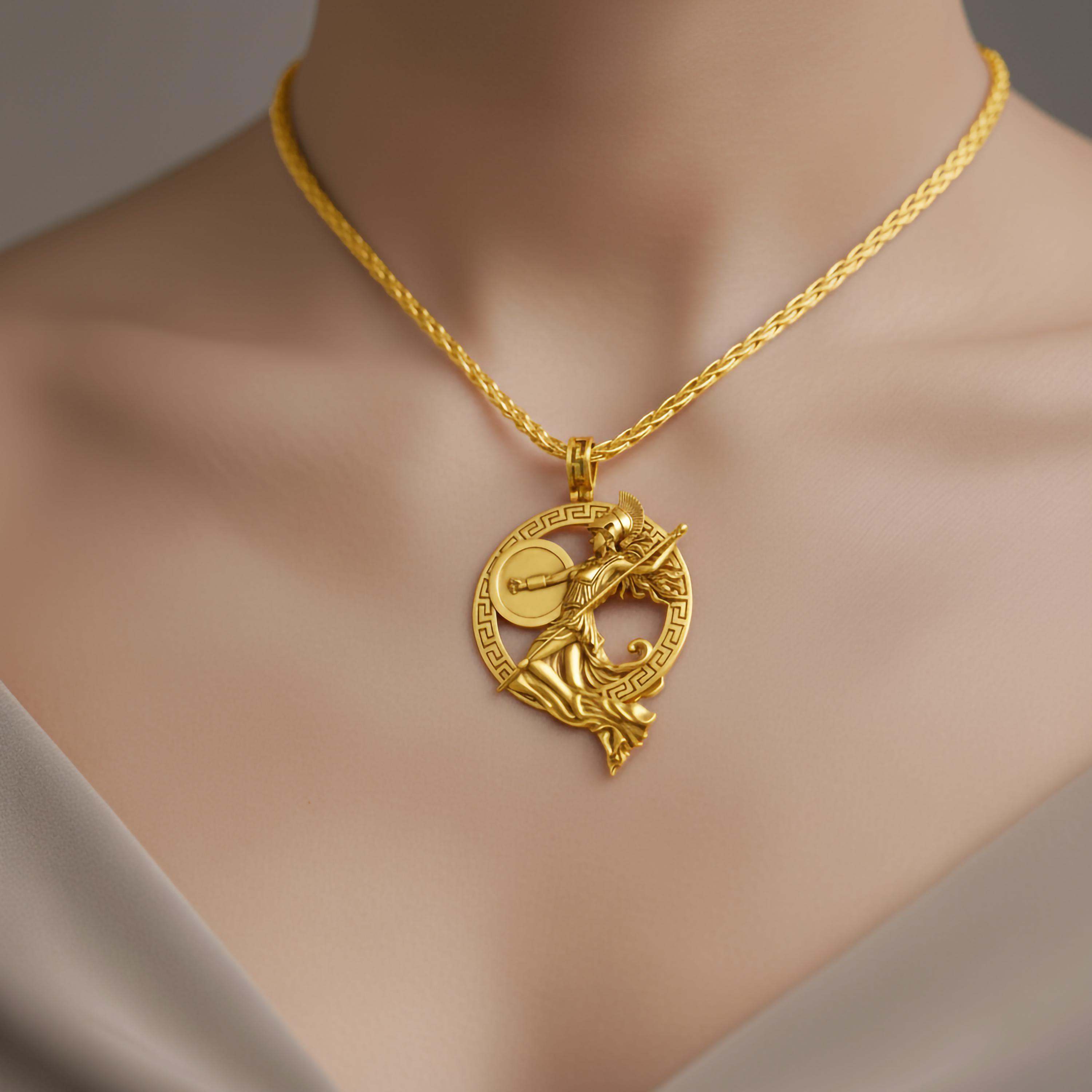 Athena Necklace Greek Goddess Roman Mythology Jewelry Minerva Pendant ...