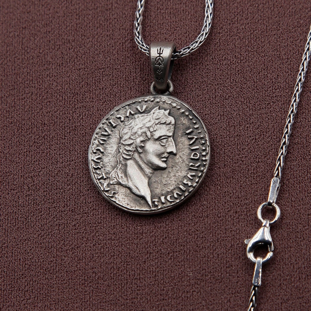 Ancient Roman Emperor's Tiberius Medallion, Coin Pendant, Symbol ...