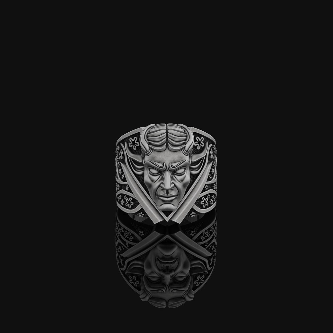Oni Demon Ring, Silver Demon, Oriental Ring, Mythical Ring, Unique ...