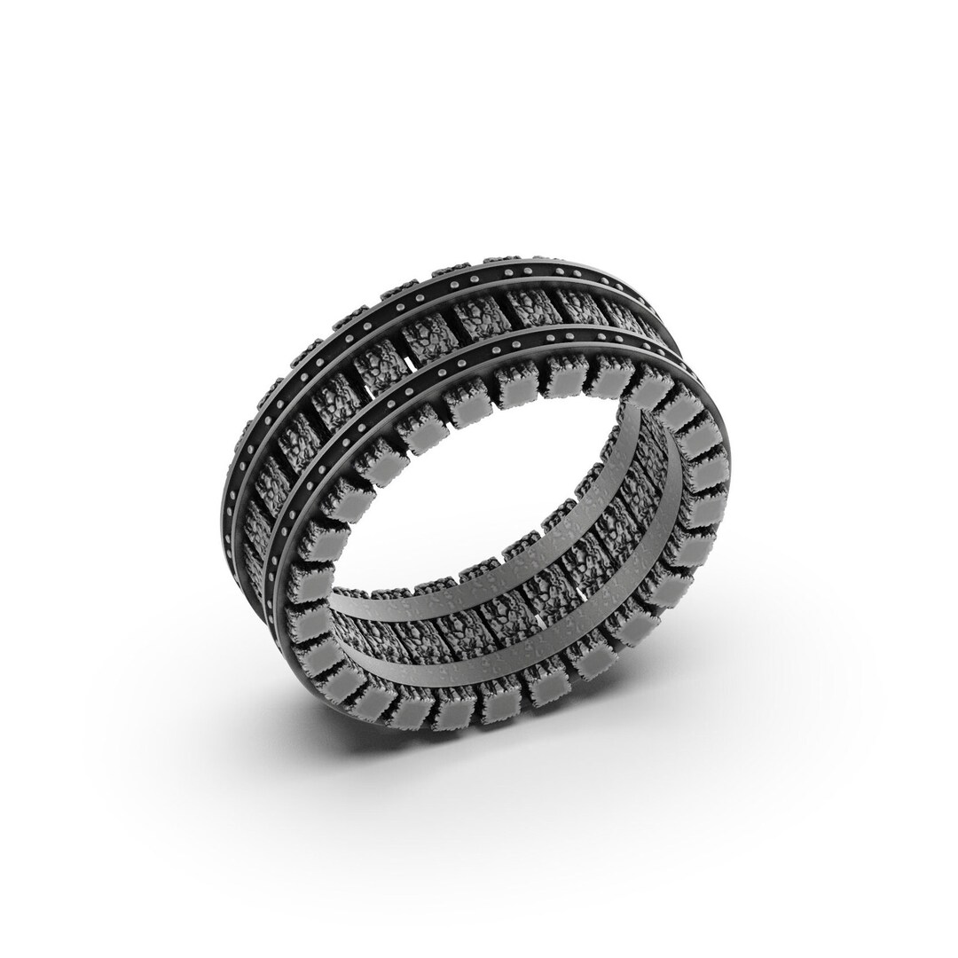 Railway Band Ring, Unique Railroad Ring, Machinist Wedding Band ...