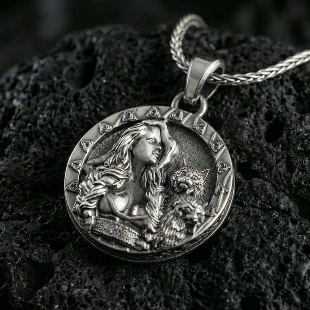 Sterling Silver Freya Pendant – Norse Goddess Amulet - Etsy
