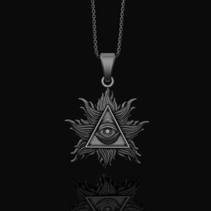 Silver Eye of Providence Charm - Two-style Pyramid Pendant, Masonic ...