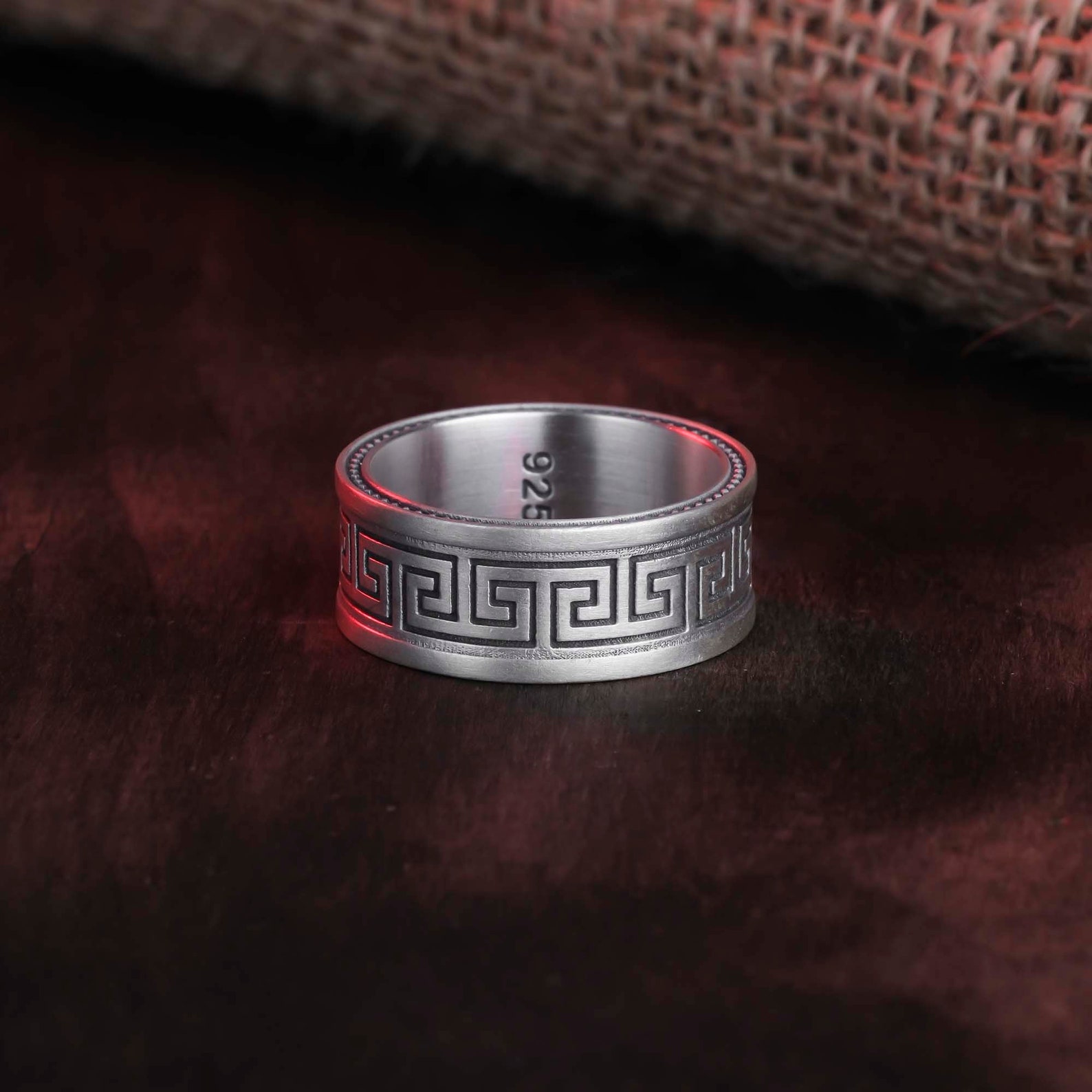 Sterling Silver Greek Key Ring, Hellenic Band - Etsy