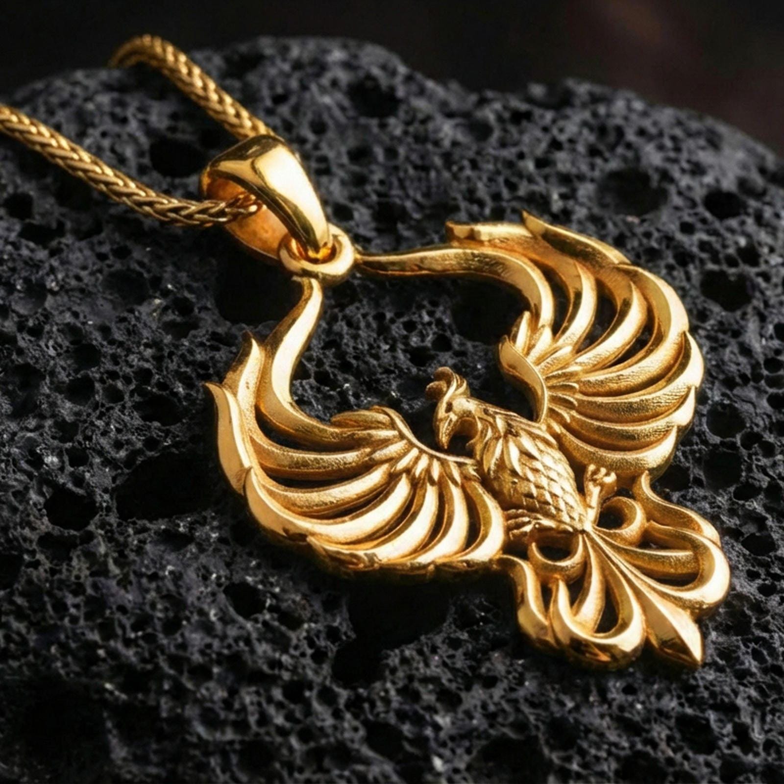 Phoenix Necklace, Sterling Silver, Mythical Bird, Unisex Rebirth Symbol ...