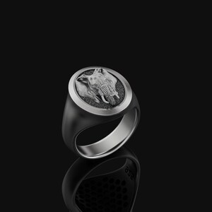 Elephant Signet Ring, Adjustable 925 Sterling Silver Animal Jewelry - Etsy