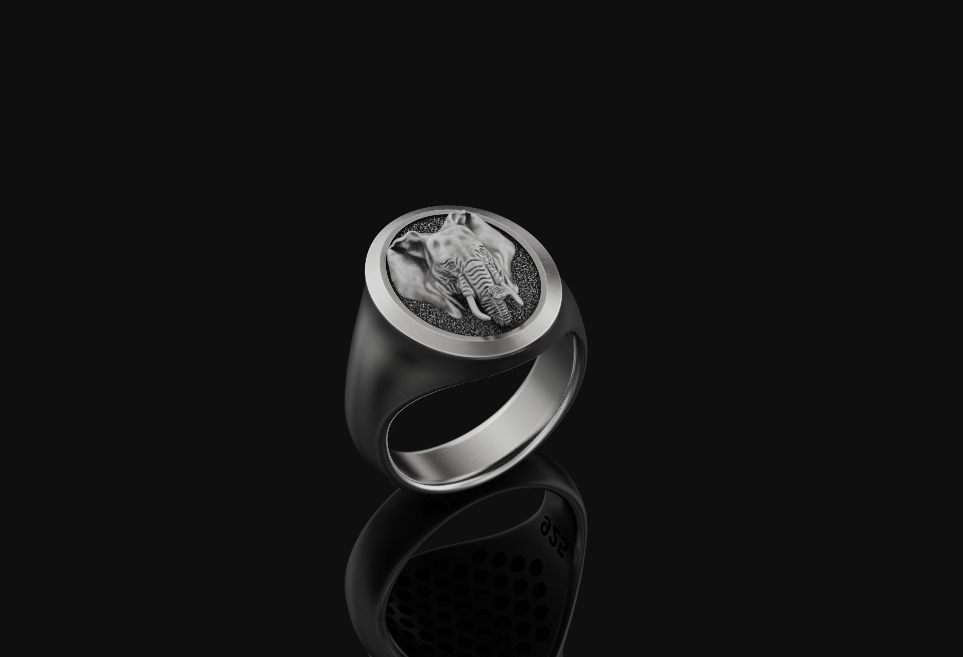 Elephant Gift for Her Adjustable Animal Signet Ring Silver - Etsy