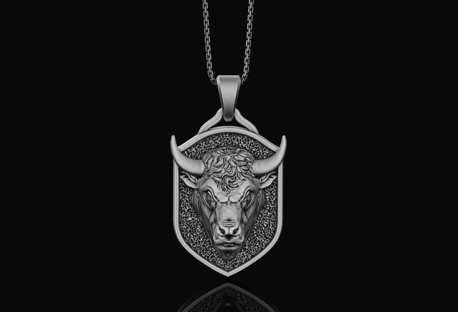 Sterling Silver Bull Necklace Gifts for Men Animal Pendant - Etsy