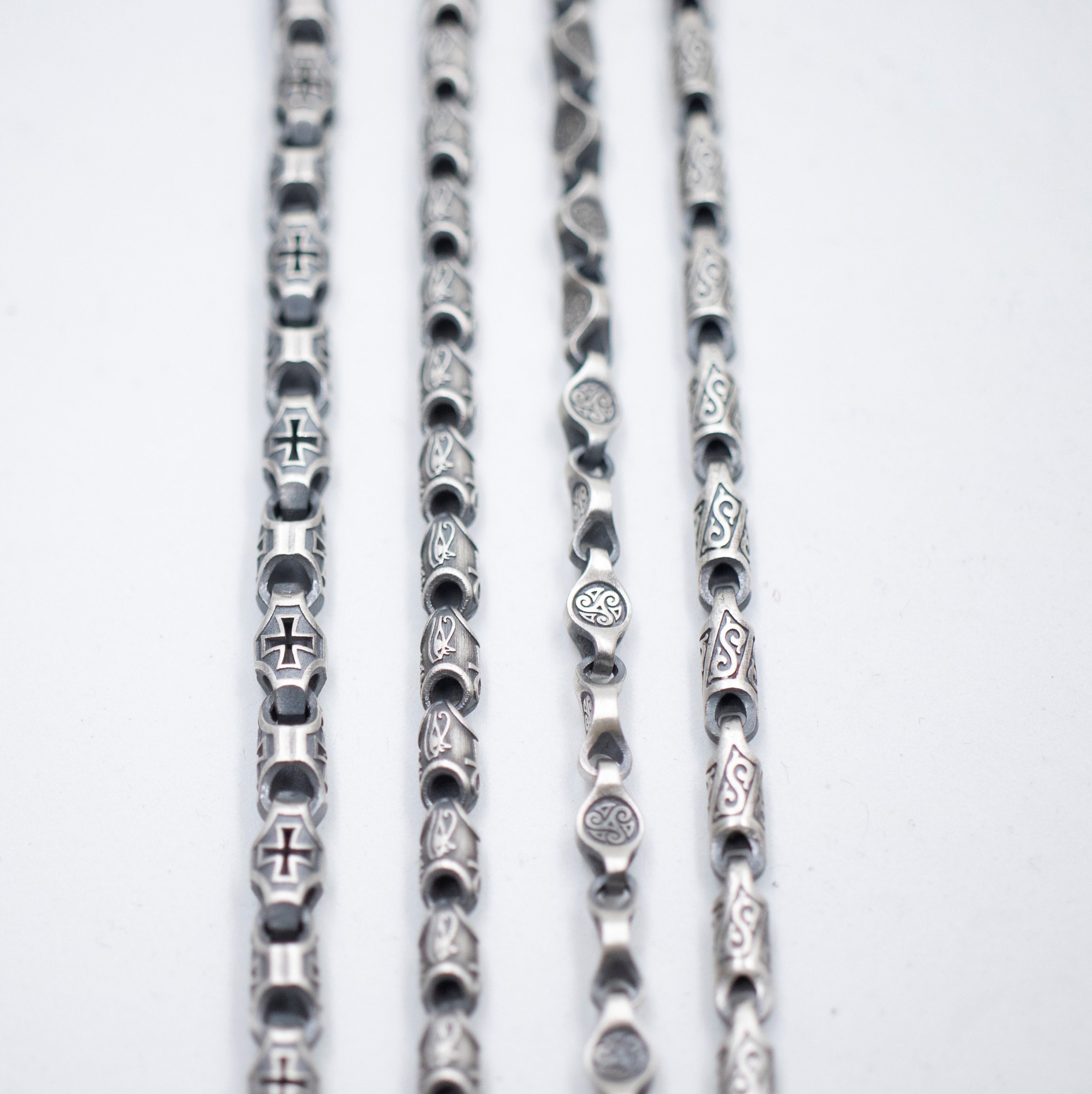 Silver Cross Chain Bracelet Religious Oxidized Christian - Etsy