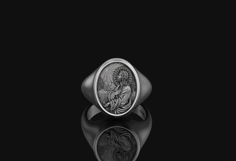 925 Silver Jesus Christ Prayer Ring Religious Gift Christian | Etsy