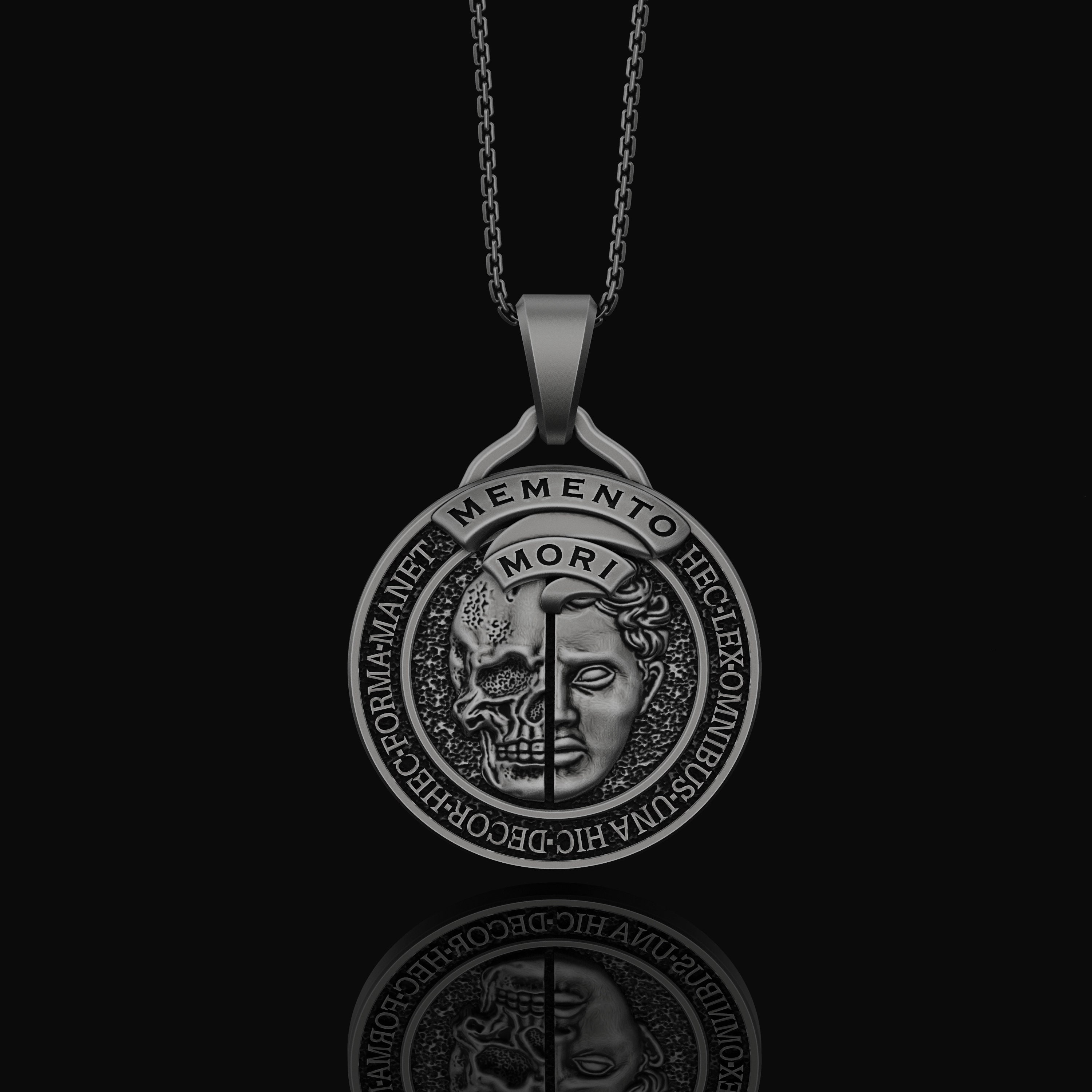 Silver Memento Mori Pendant - Reminder of Mortality Necklace ...