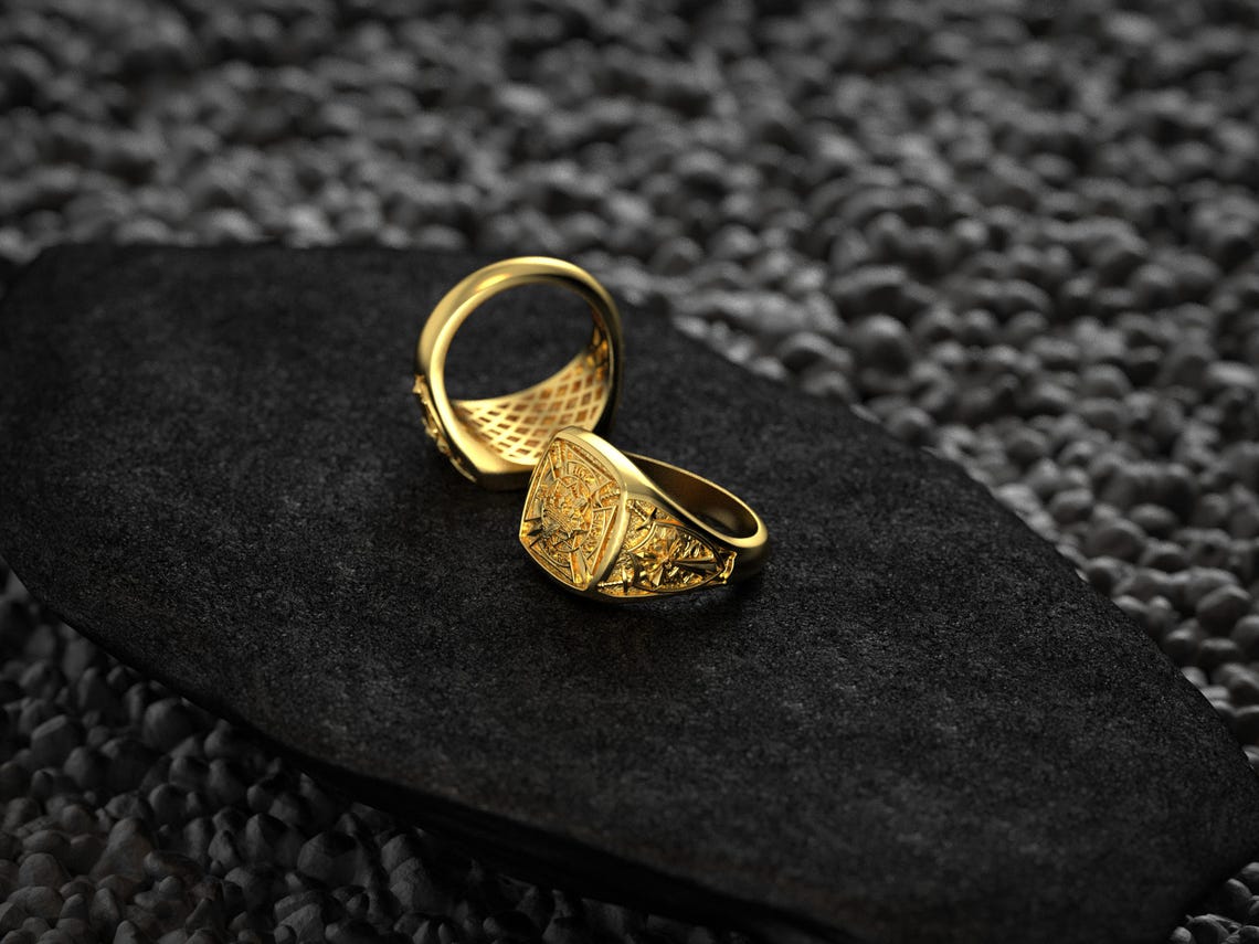 In Hoc Signo Vinces Ring – Sterling Silver Templar Shield Ring With ...