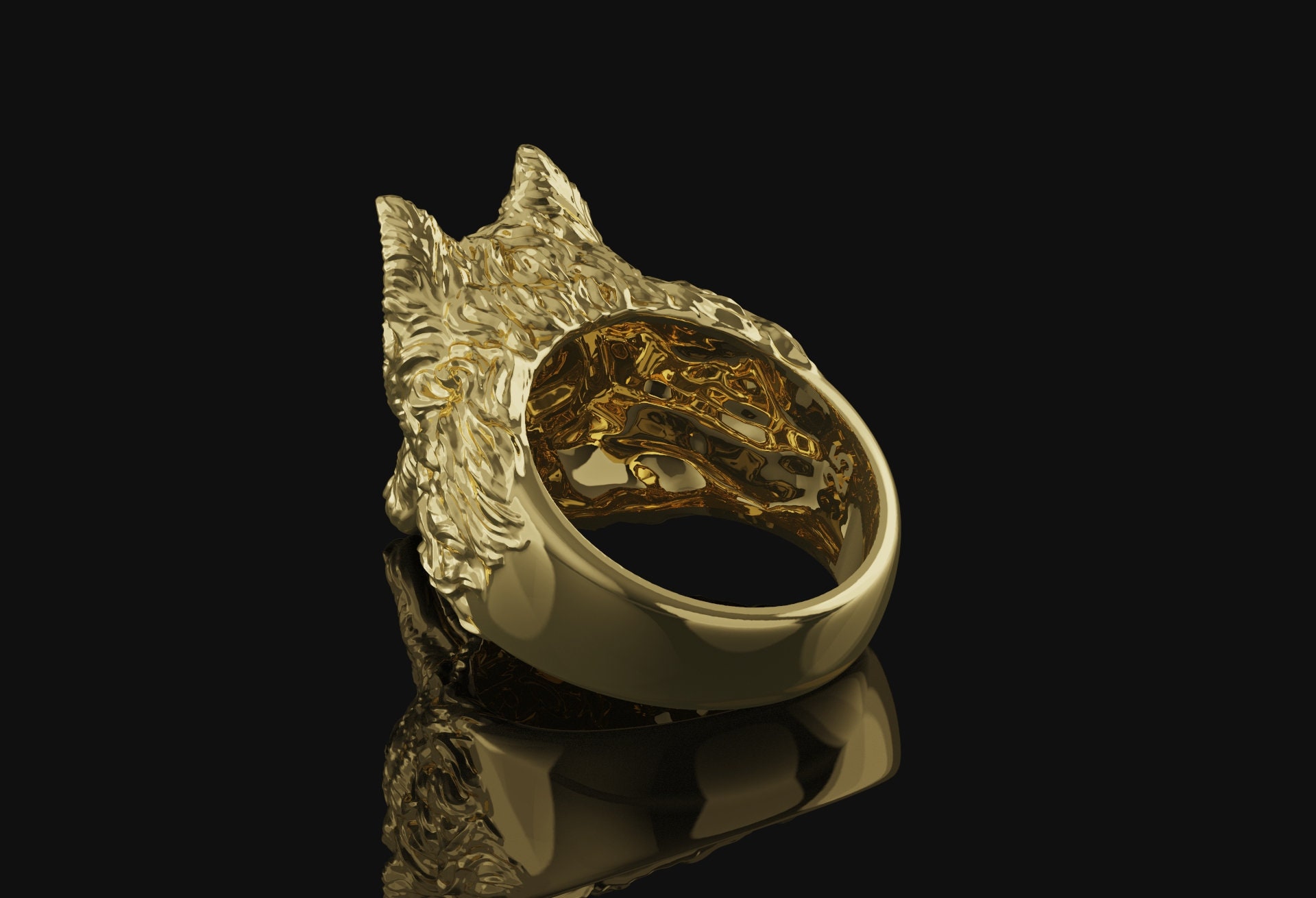 Men's & Women's Silver Alpha Wolf Ring Unisex Animal Jewelry Birthday ...