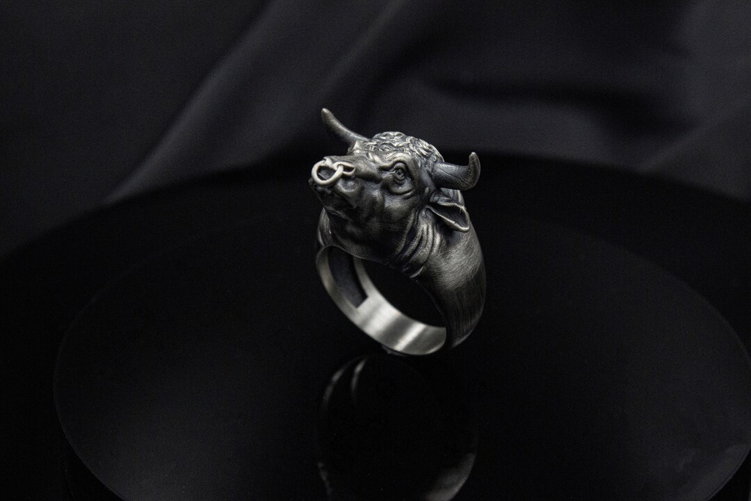 925 Silver Bull Ring Mens Accessory Christmas Gift Ideas Women - Etsy
