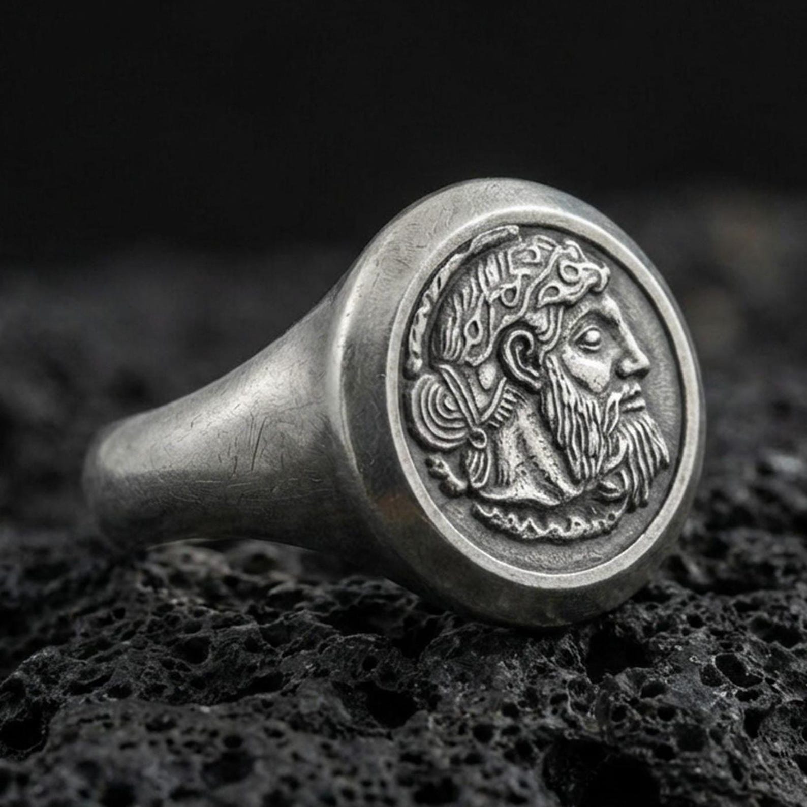 Sterling Silver Coin Signet Ring, Historical Jewelry - Etsy