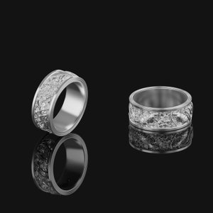 Koi Fish, Pisces Engagement Men's Ring, Japanese Fish Nature Inspired ...