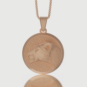 Gold Lioness Necklace, Women's 18K Jewelry, Couples Gold Pendant ...