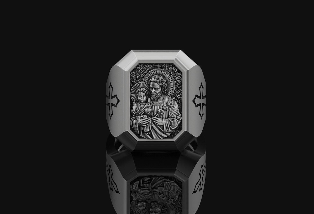 St Joseph Ring Religious Accessory Christian Jewelry Catholic Sterling ...