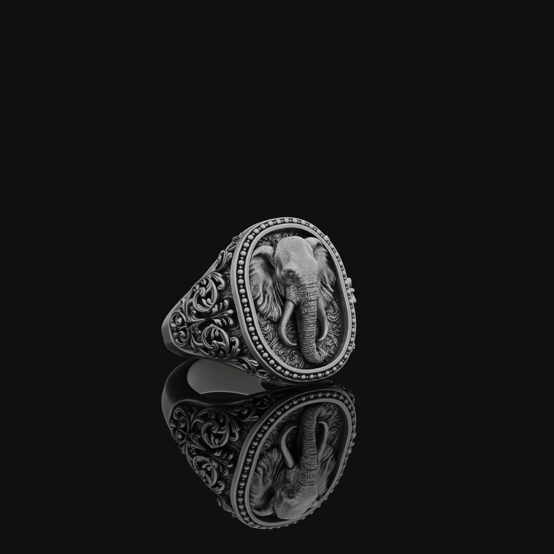Silver Elephant Ring, Lord Ganesha Ring, Handmade Ring, Religious Ring ...