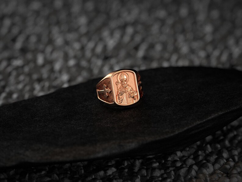 Saint Nicholas Ring – Sterling Silver Orthodox Bishop Signet Ring ...