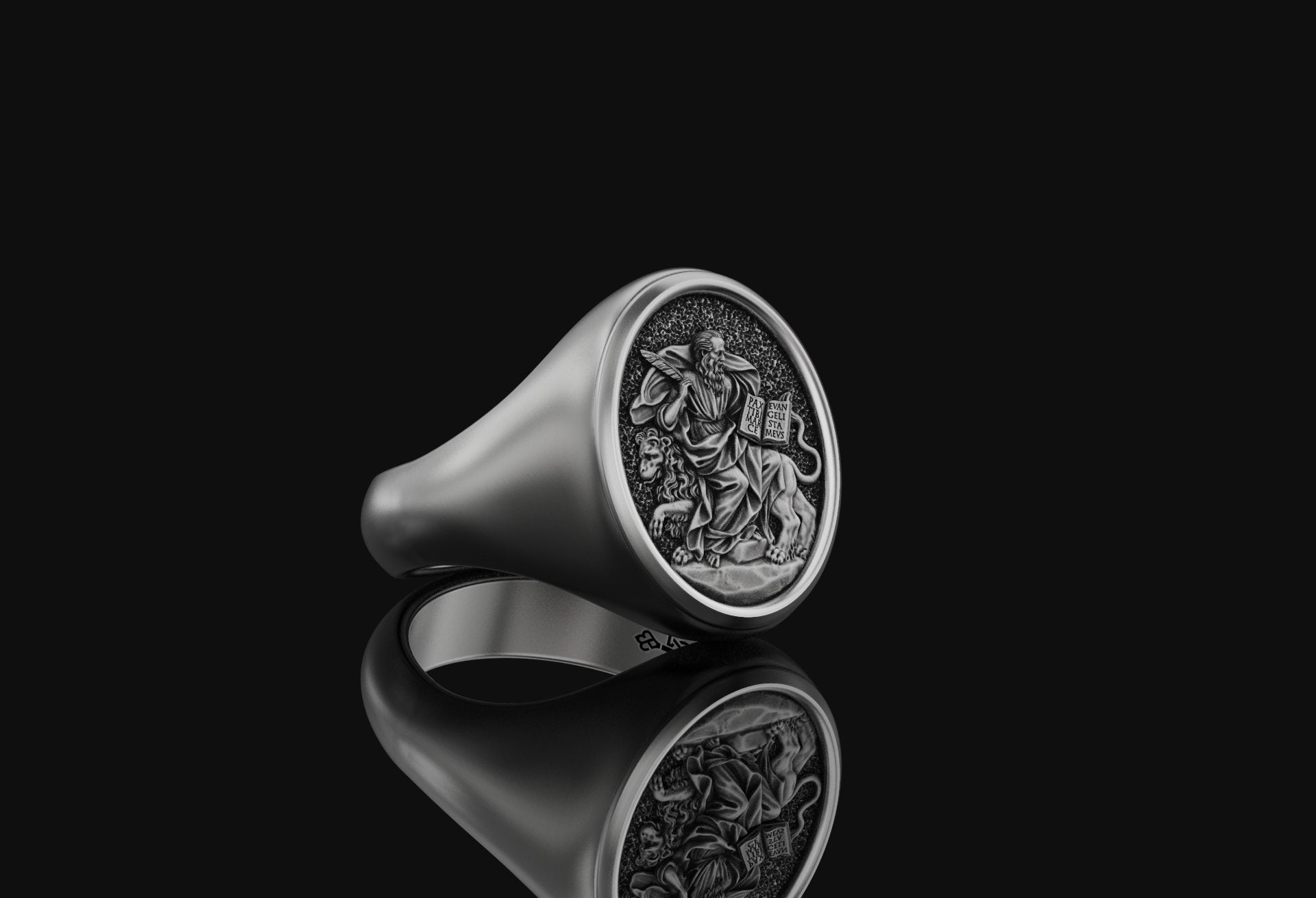 925 Silver St Mark Ring Religious Accessory Christian Jewelry Men's ...