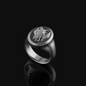 Elephant Gift for Her Adjustable Animal Signet Ring Silver Jewelry ...