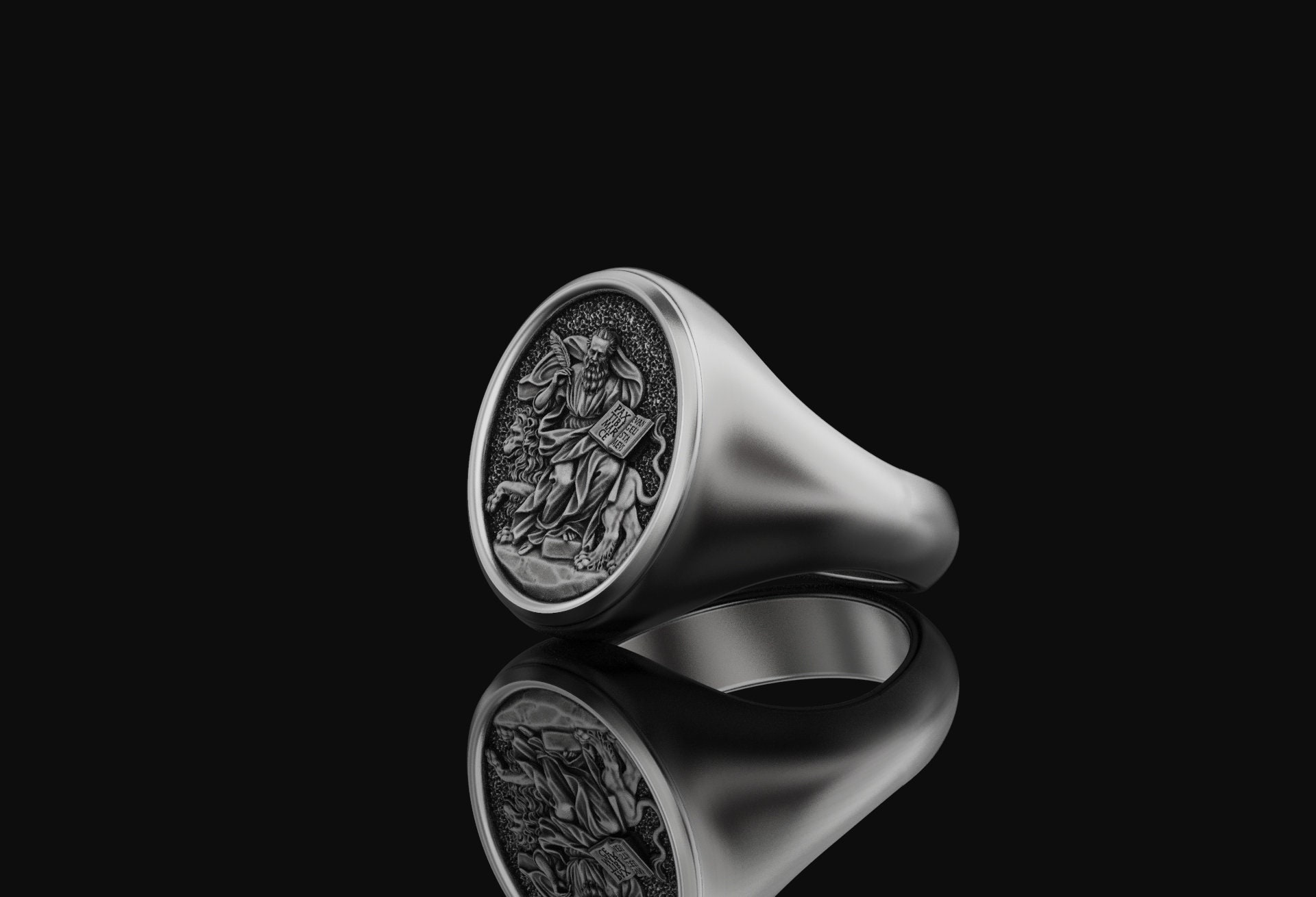 925 Silver St Mark Ring Religious Accessory Christian Jewelry Men's ...