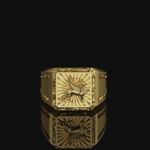 Gold Plated Silver Gryphon Ring Griffon Jewelry Griffin Guardian ...