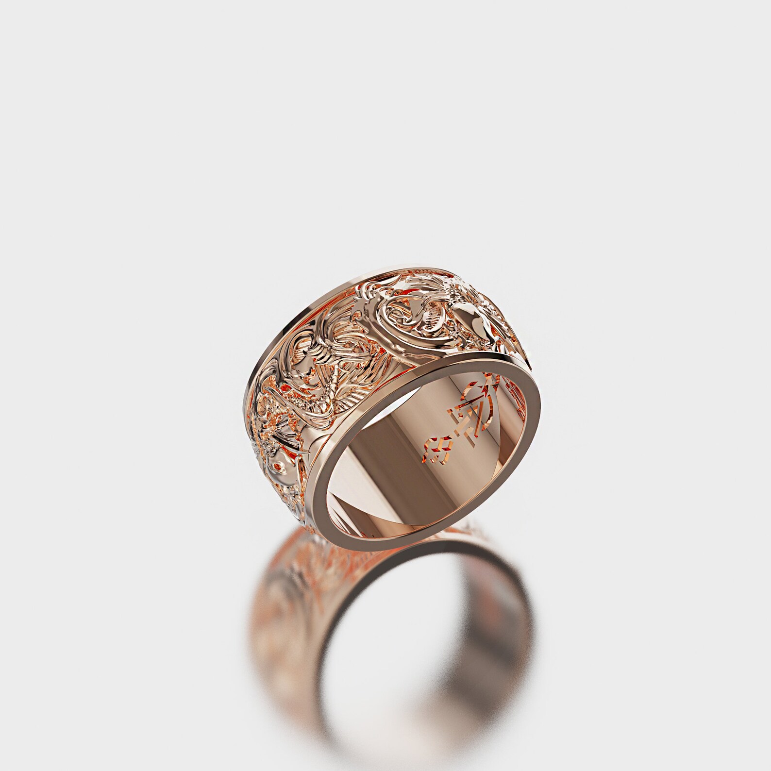 Koi Fish Ring Japanese Wedding Band Silver Engagement Ring | Etsy