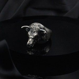 925 Silver Bull Ring Mens Accessory Christmas Gift Ideas Women - Etsy