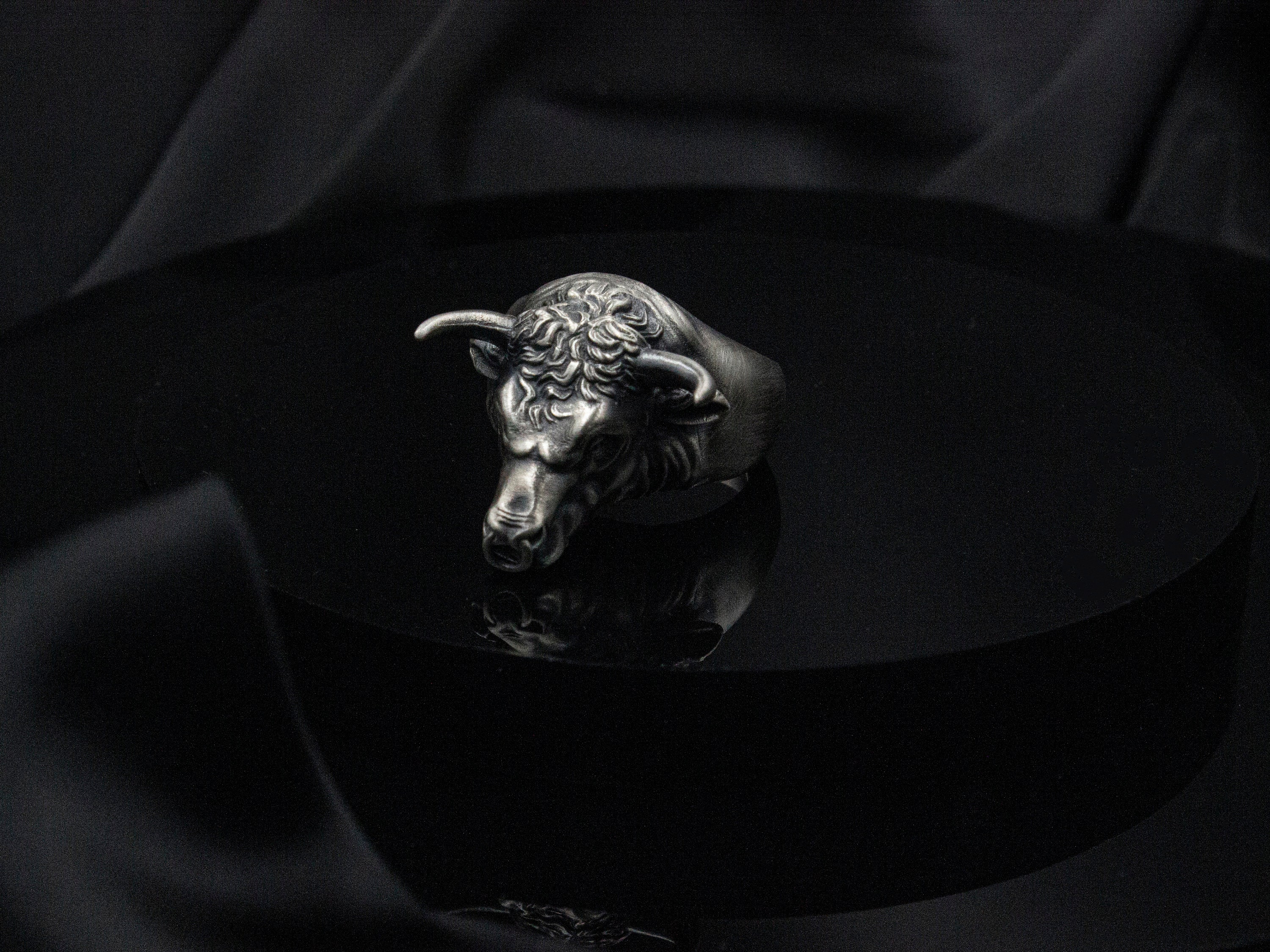 925 Silver Bull Ring Mens Accessory Birthday Gift Ideas Women | Etsy