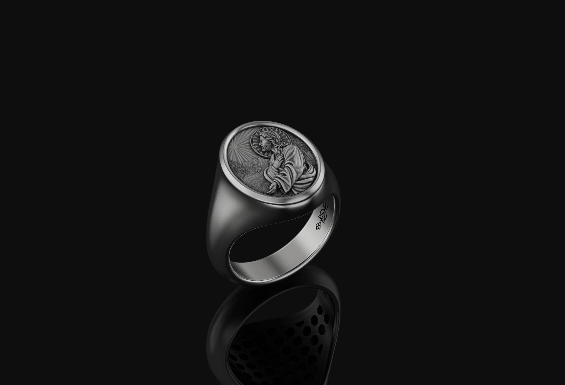 925 Silver Jesus Christ Prayer Ring Religious Gift Christian | Etsy