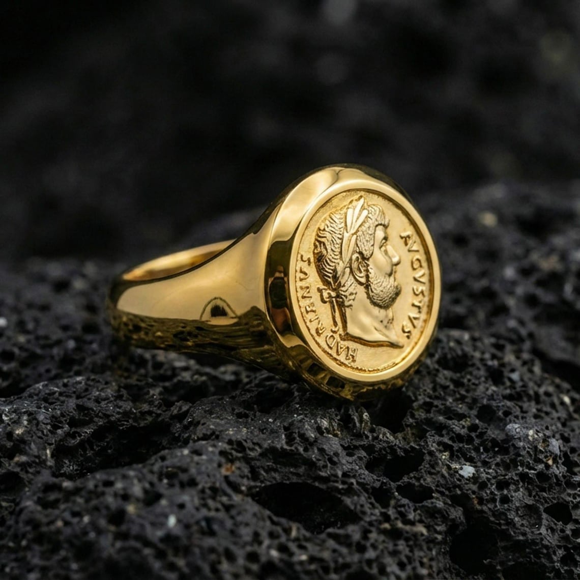 Sterling Silver Ancient Roman Coin Ring, Augustus Emperor - Etsy