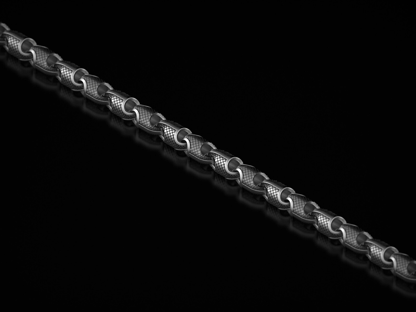 925 Fish Scale Link Chain Necklace – Sterling Silver Wide Textured Men ...