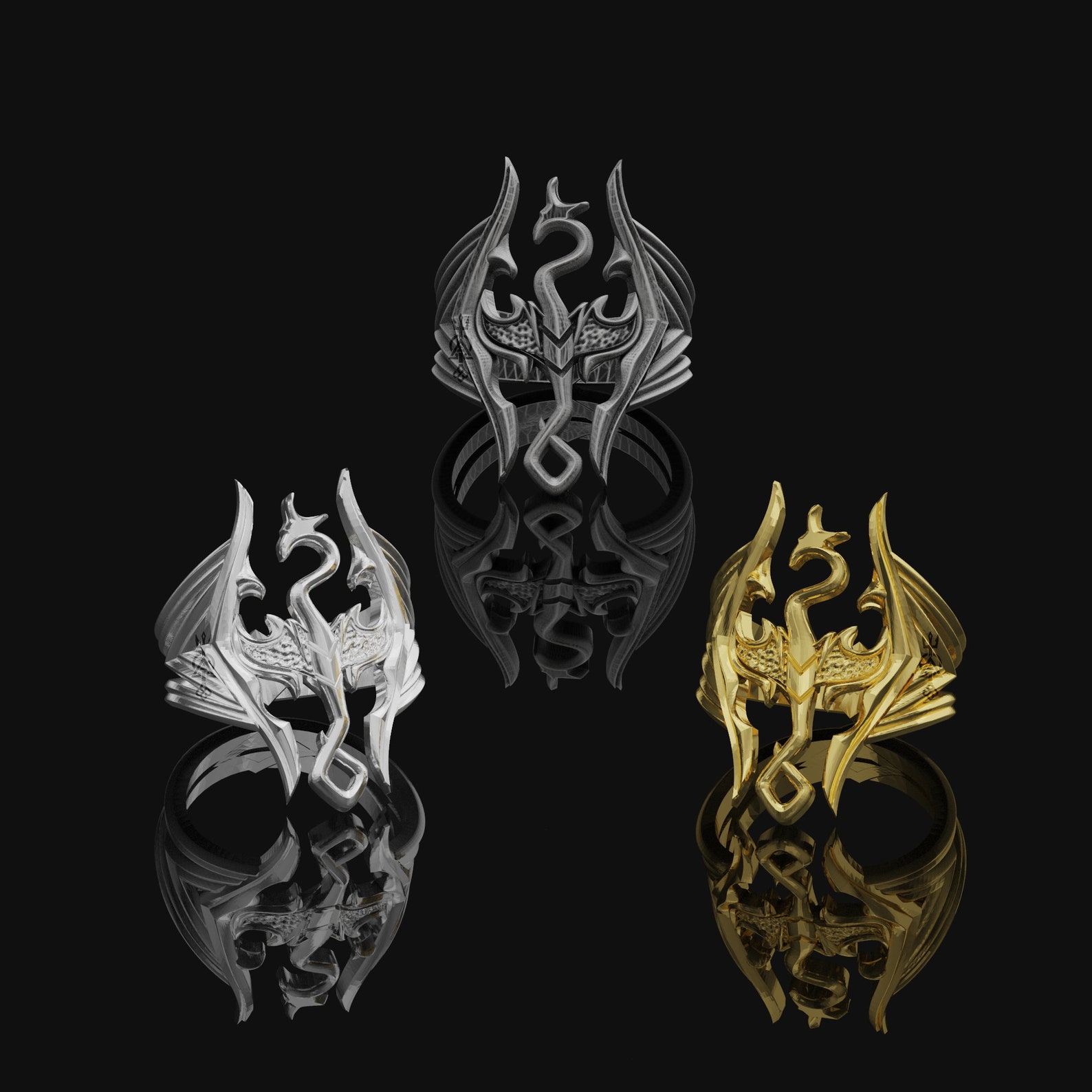 Sterling Silver Elder Scrolls Skyrim Ring Dragonborn Ring | Etsy