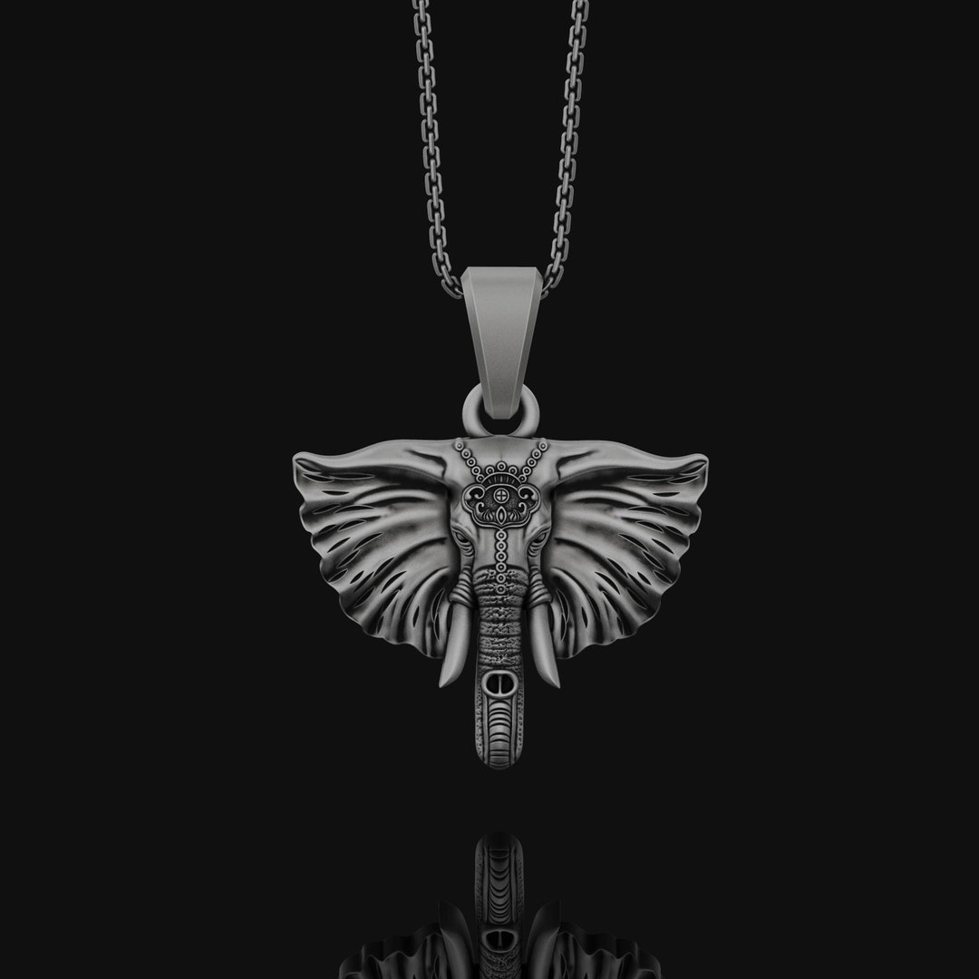 Traditional Elephant Charm Ivory Necklace Hindu Ornament, Majestic ...