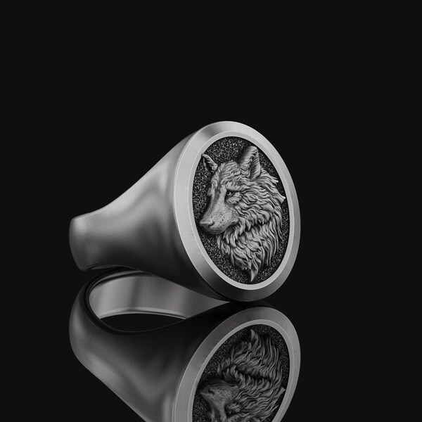 Wolf Ring - Etsy