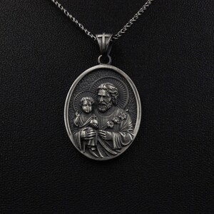 St Joseph Necklace Catholic Pendant Christian Accessory Birthday Gift ...